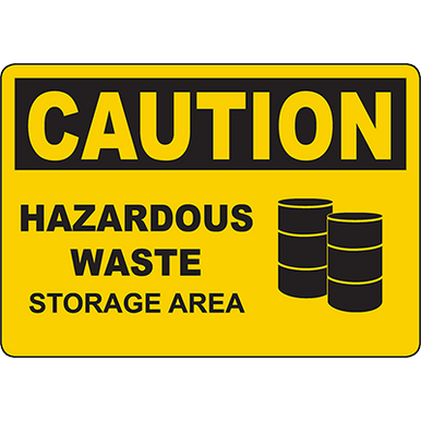 CAUTION Hazardous Waste Storage Area Sign | Graphic Products