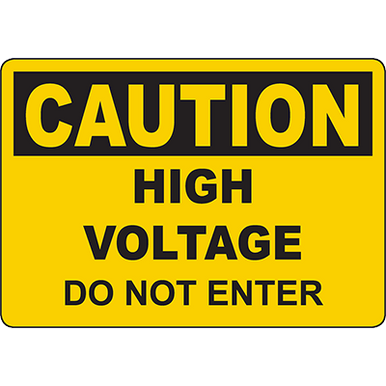 CAUTION High Voltage Do Not Enter Sign | Graphic Products