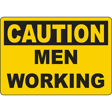 CAUTION Men Working Sign | Graphic Products