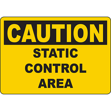 CAUTION Static Control Area Sign | Graphic Products