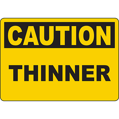 CAUTION Thinner Sign | Graphic Products