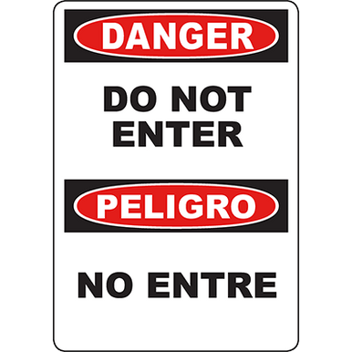 DANGER Do Not Enter Bilingual Sign - DuraLabel