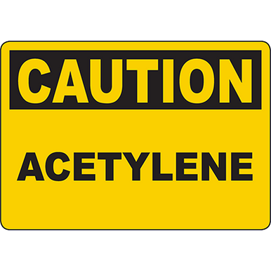 CAUTION Acetylene Sign | Graphic Products