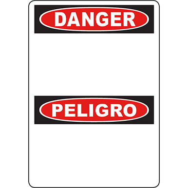 OSHA DANGER Header Red Bilingual Sign - DuraLabel