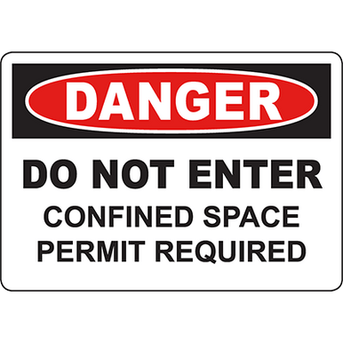 DANGER Do Not Enter Confined Space Permit Required Sign | Graphic Products