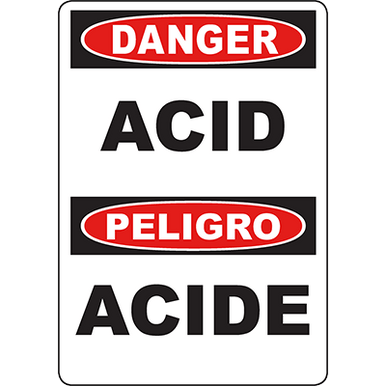 DANGER Acid Bilingual Sign - DuraLabel