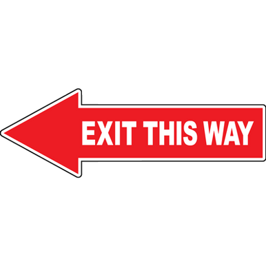 Exit This Way Arrow Floor Sign Exit Sign| DuraLabel