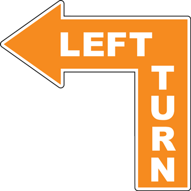 Left Turn Arrow Floor Sign | Wayfinding | DuraLabel