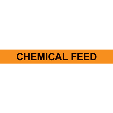 CHEMICAL FEED PIPE MARKER - Orange/Black - DuraLabel