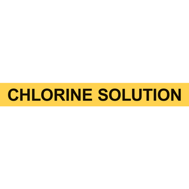 CHLORINE SOLUTION PIPE MARKER - Yellow - DuraLabel