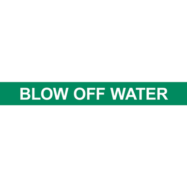 GREEN BLOW OFF WATER PIPE MARKER - DuraLabel