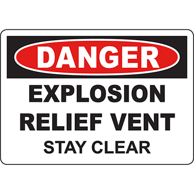 DANGER Explosion Relief Vent Stay Clear Sign - DuraLabel