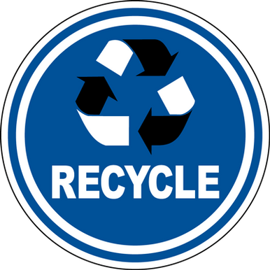 Recycle Blue Floor Sign | Recycle Floor Sign | DuraLabel