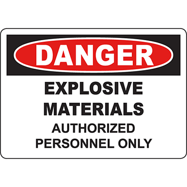 Danger Explosive Materials Labels & Signs | Graphic Products