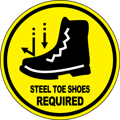 Steel Toe Shoes Req'd Floor Sign | Floor Marking | DuraLabel