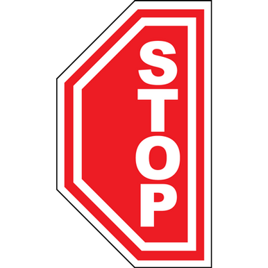 Stop (Left) Floor Sign | Floor Marking | DuraLabel