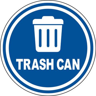 Trash Can Blue Floor Sign | Floor Marking | DuraLabel