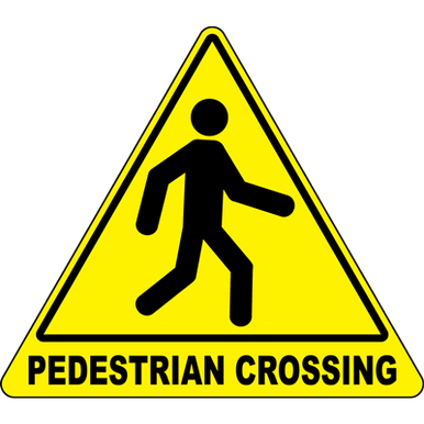 Yellow Pedestrian Crossing Floor Sign | DuraLabel