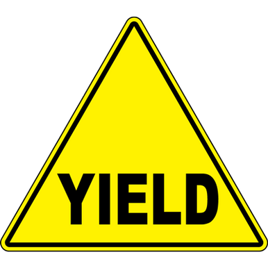 Yellow Yield Floor Sign | Floor Marking | DuraLabel