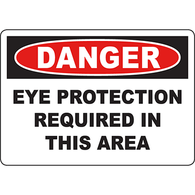 DANGER Eye Protection Required In This Area Sign | Graphic Products