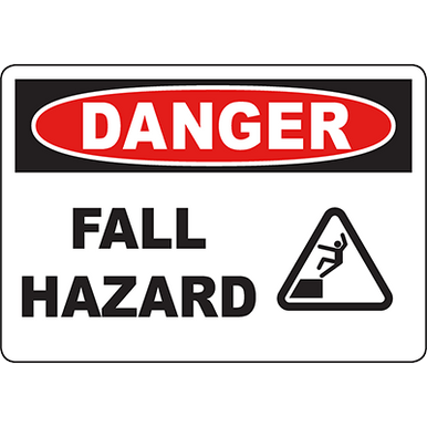 DANGER Fall Hazard Sign - DuraLabel