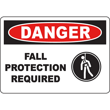 DANGER Fall Protection Required Sign | Graphic Products