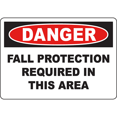 DANGER Fall Protection Required In This Area Sign | Graphic Products