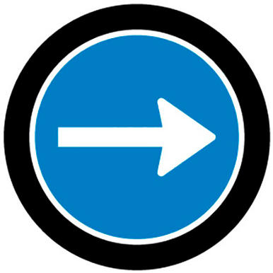 Arrow Sign Round | LUMEN Floor Sign Slide | DuraLabel