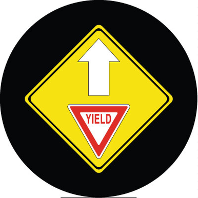 LUMEN FLOOR SIGN SLIDE: YIELD WITH ARROW - DuraLabel