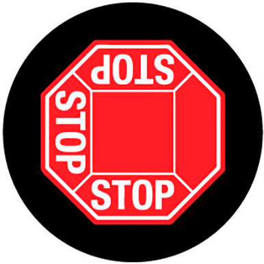 LUMEN FLOOR SIGN SLIDE: STOP SIGN 3 WAY LINES - DuraLabel