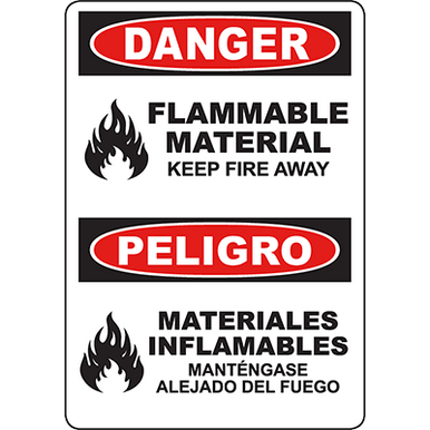 Bilingual Flammable Material Keep Fire | Graphic Products