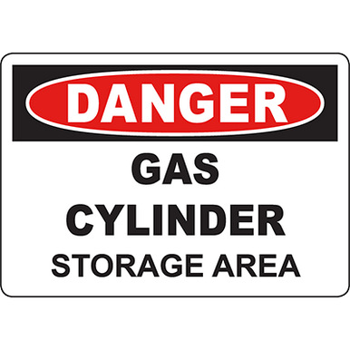 DANGER Gas Cylinder Storage Area Sign | Graphic Products
