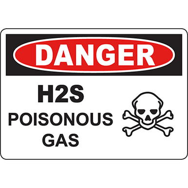 DANGER H2S Poisonous Gas Sign | Graphic Products
