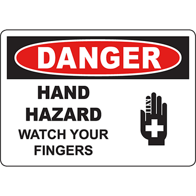 DANGER Hand Hazard Watch Your Fingers Sign | Graphic Products