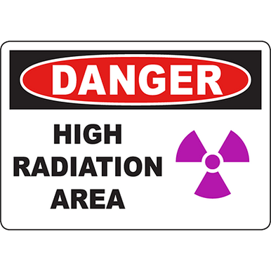 DANGER High Radiation Area Sign w/Symbol | Graphic Products
