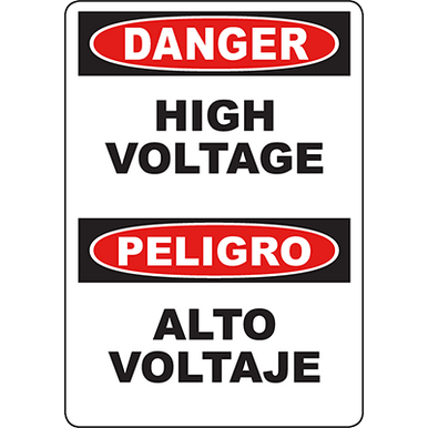 DANGER High Voltage Bilingual Sign | Graphic Products
