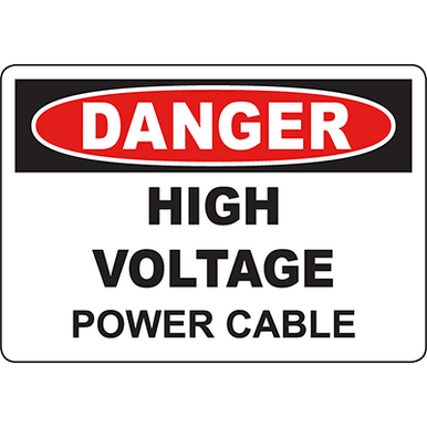 DANGER High Voltage Power Cable Sign - DuraLabel
