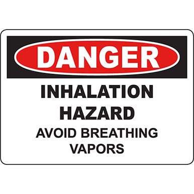 DANGER Inhalation Hazard Avoid Breathing Vapor Sign | Graphic Products