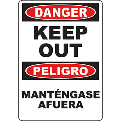DANGER Keep Out Bilingual Sign | Graphic Products