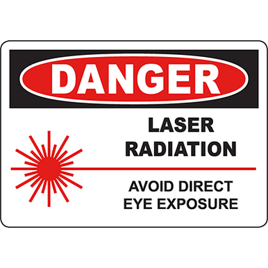 DANGER Laser Radiation Avoid Direct Eye Exposure Sign | Graphic Products