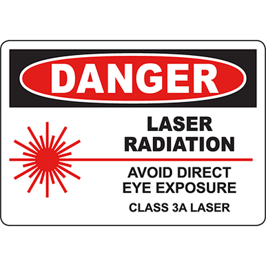 DANGER Laser Radiation Class 3A Laser Sign - DuraLabel