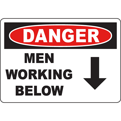 DANGER Men Working Below Sign | Graphic Products
