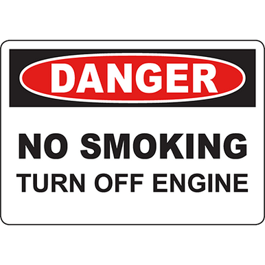 DANGER No Smoking Turn Off Engine Sign | Graphic Products