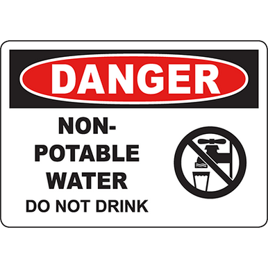 DANGER Non-Potable Water Do Not Drink Sign | Graphic Products