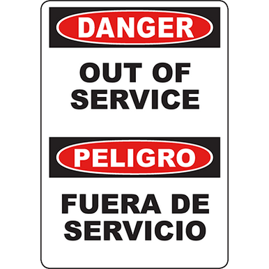 DANGER Out Of Service Bilingual Sign | Graphic Products