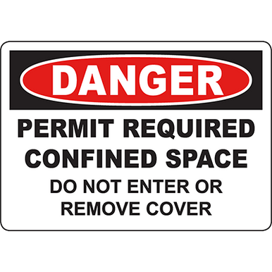 DANGER Permit Required Do Not Remove Cover Sign | Graphic Products