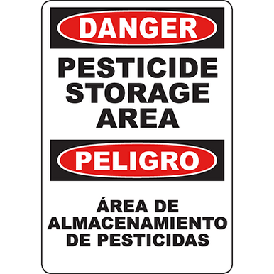 DANGER Pesticide Storage Area Bilingual Sign - DuraLabel