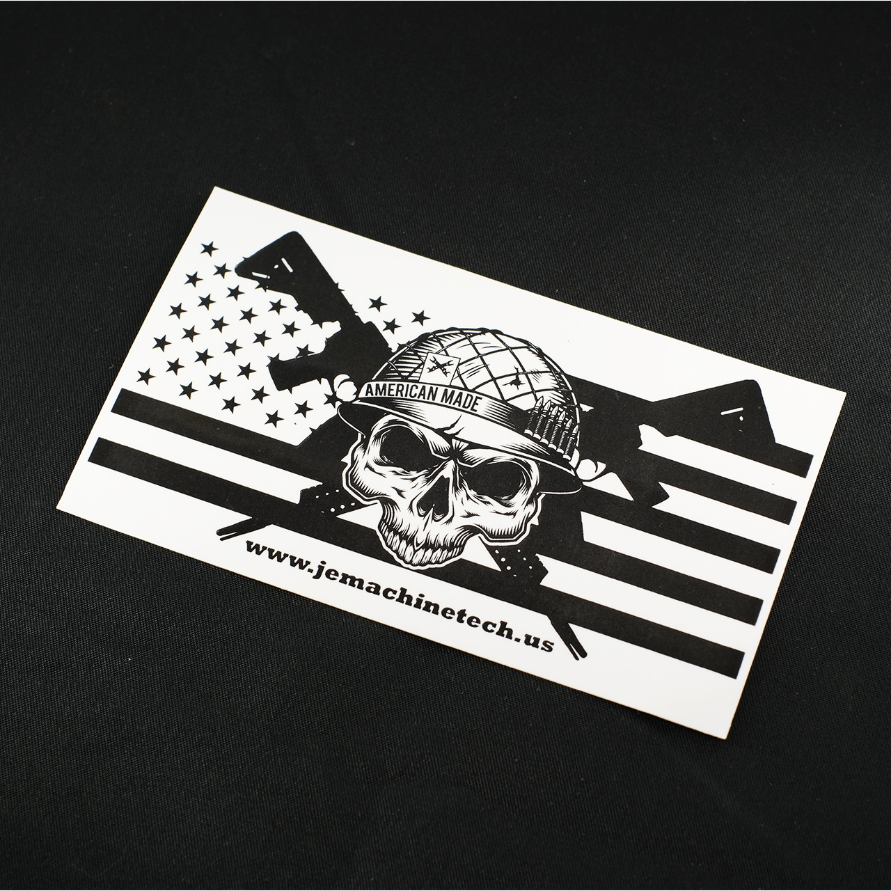 JE MACHINE TECH Flag Tactical Logo Sticker Decal