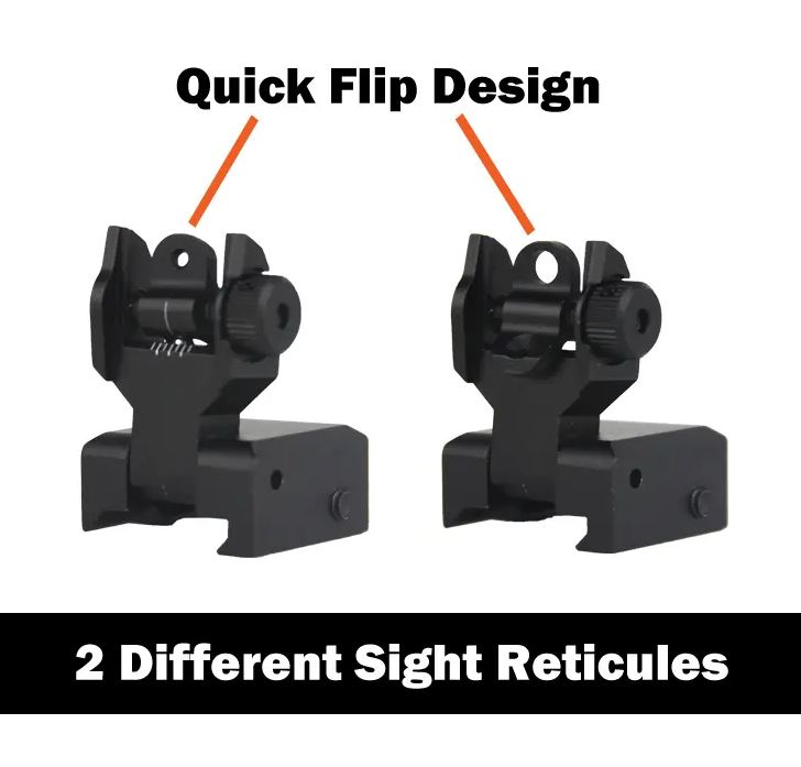 JE Machine Tech AR15 Backup Flip Up Gun Sights