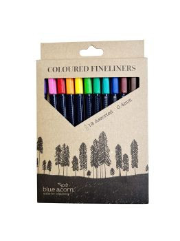 Blue Acorn - Coloured Fineliners Set of 12 - Atlantis Art Materials
